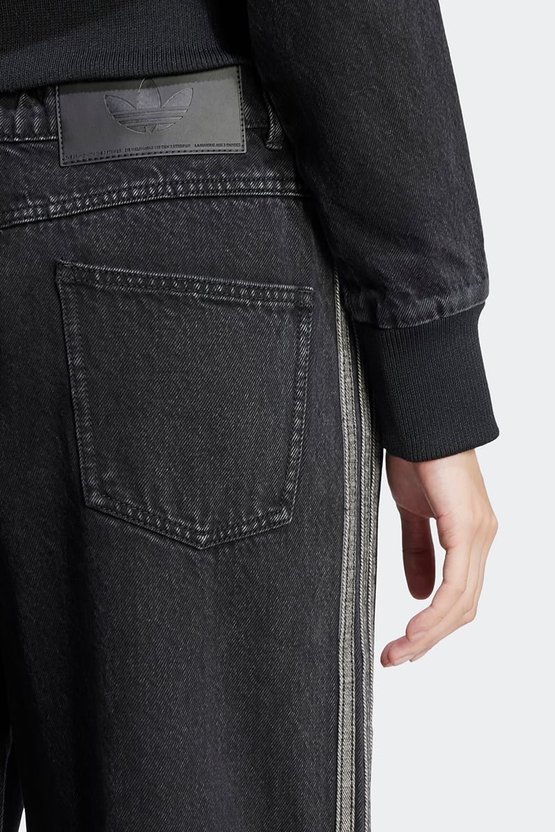 adidas Originals Denim Three Stripe Pant True Black Denim | Stylerunner