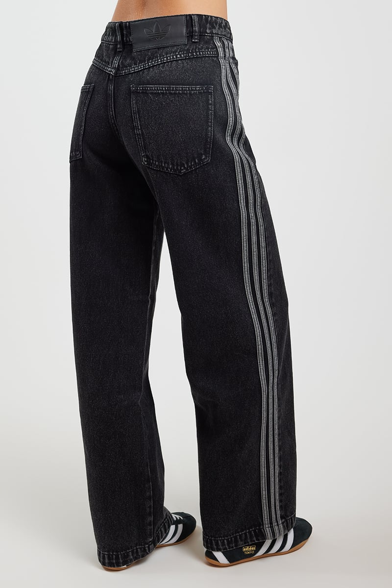 adidas Originals Denim Three Stripe Pant True Black Denim | Stylerunner