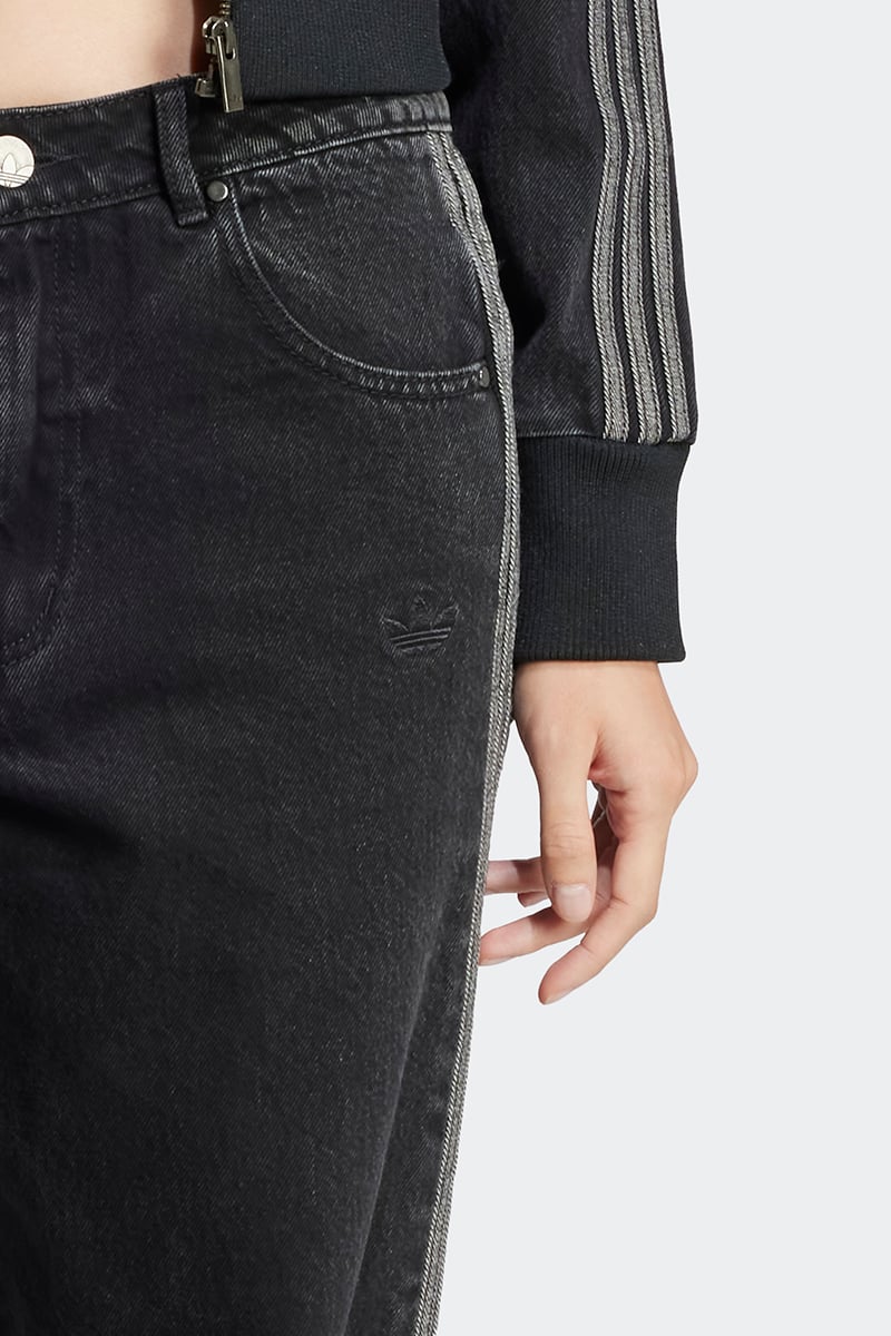 adidas Originals Denim Three Stripe Pant True Black Denim | Stylerunner