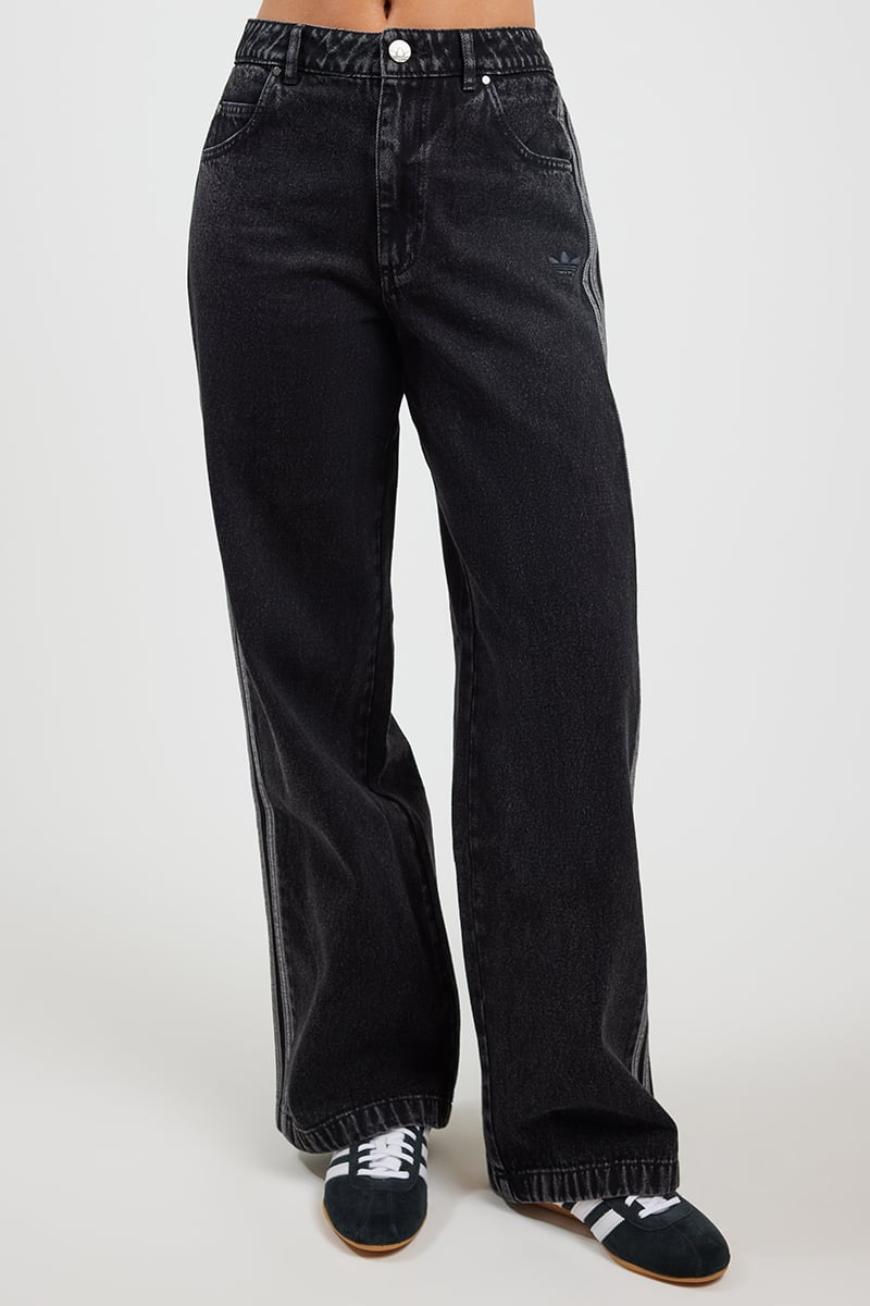 adidas Originals Denim Three Stripe Pant True Black Denim | Stylerunner