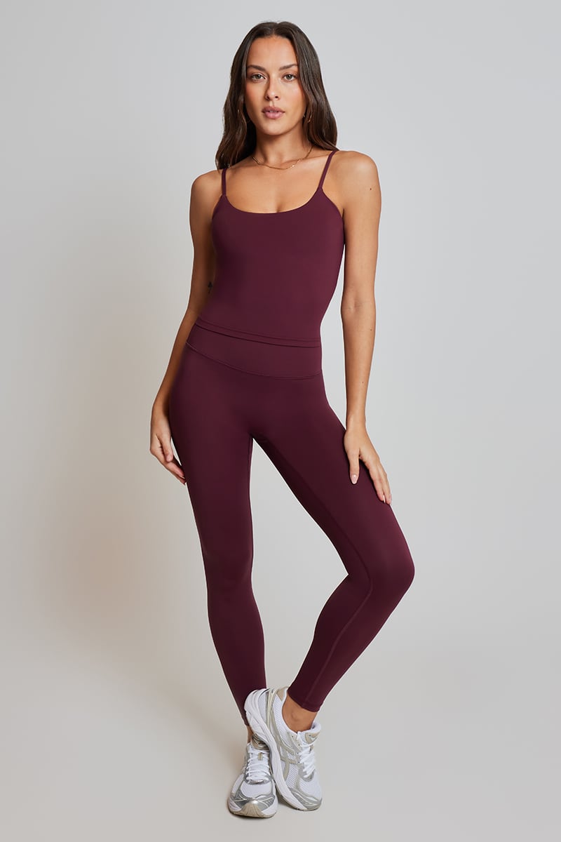 Leelo Active Sculpt Full Length Legging Cherry Cola | Stylerunner