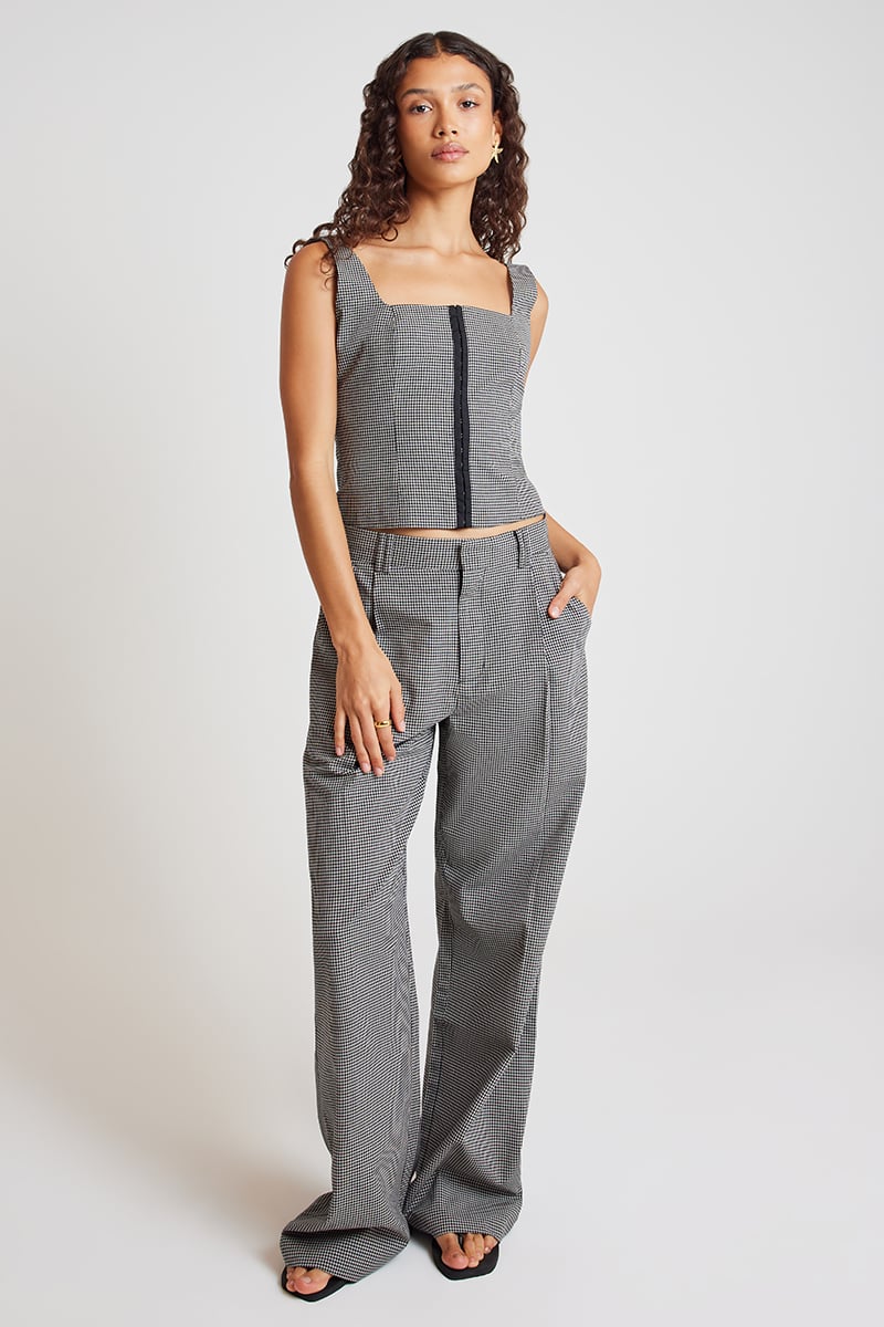 ODE Kennedy Tailored Pant Onyx Gingham | Stylerunner