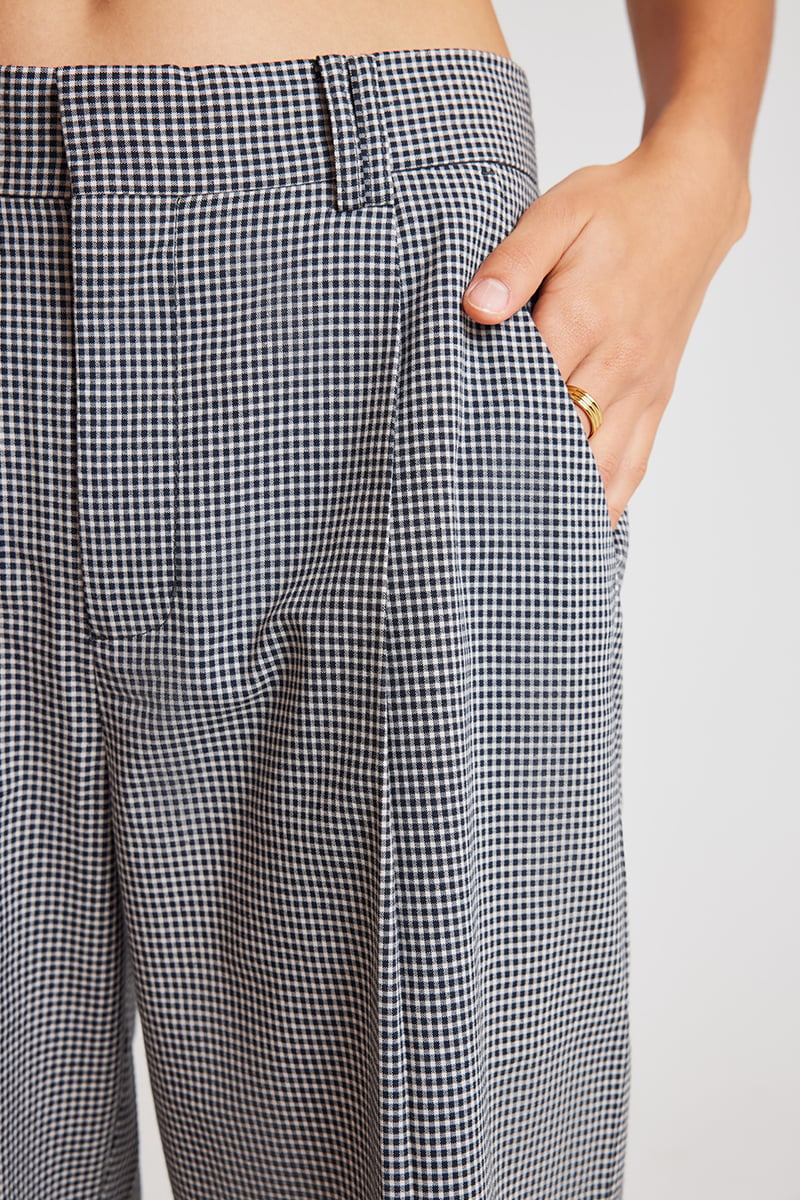 ODE Kennedy Tailored Pant Onyx Gingham | Stylerunner