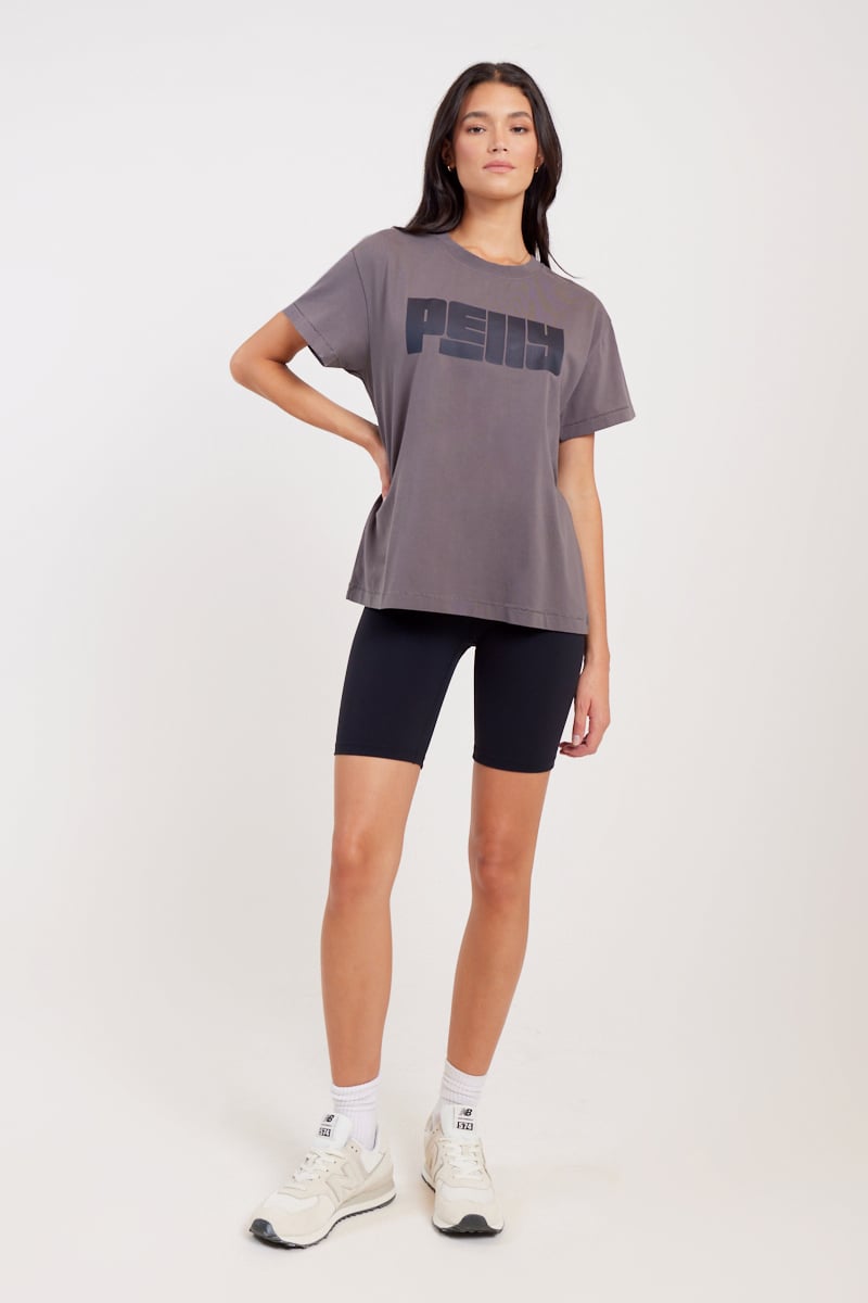Ena Pelly Pelly Text Tee Charcoal | Stylerunner