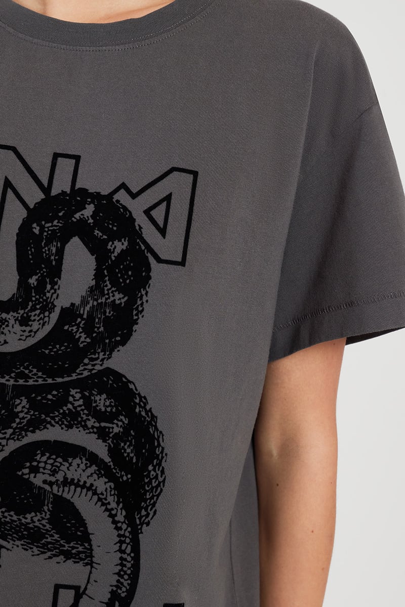 Ena Pelly Flocked Python Relaxed Tee Charcoal | Stylerunner