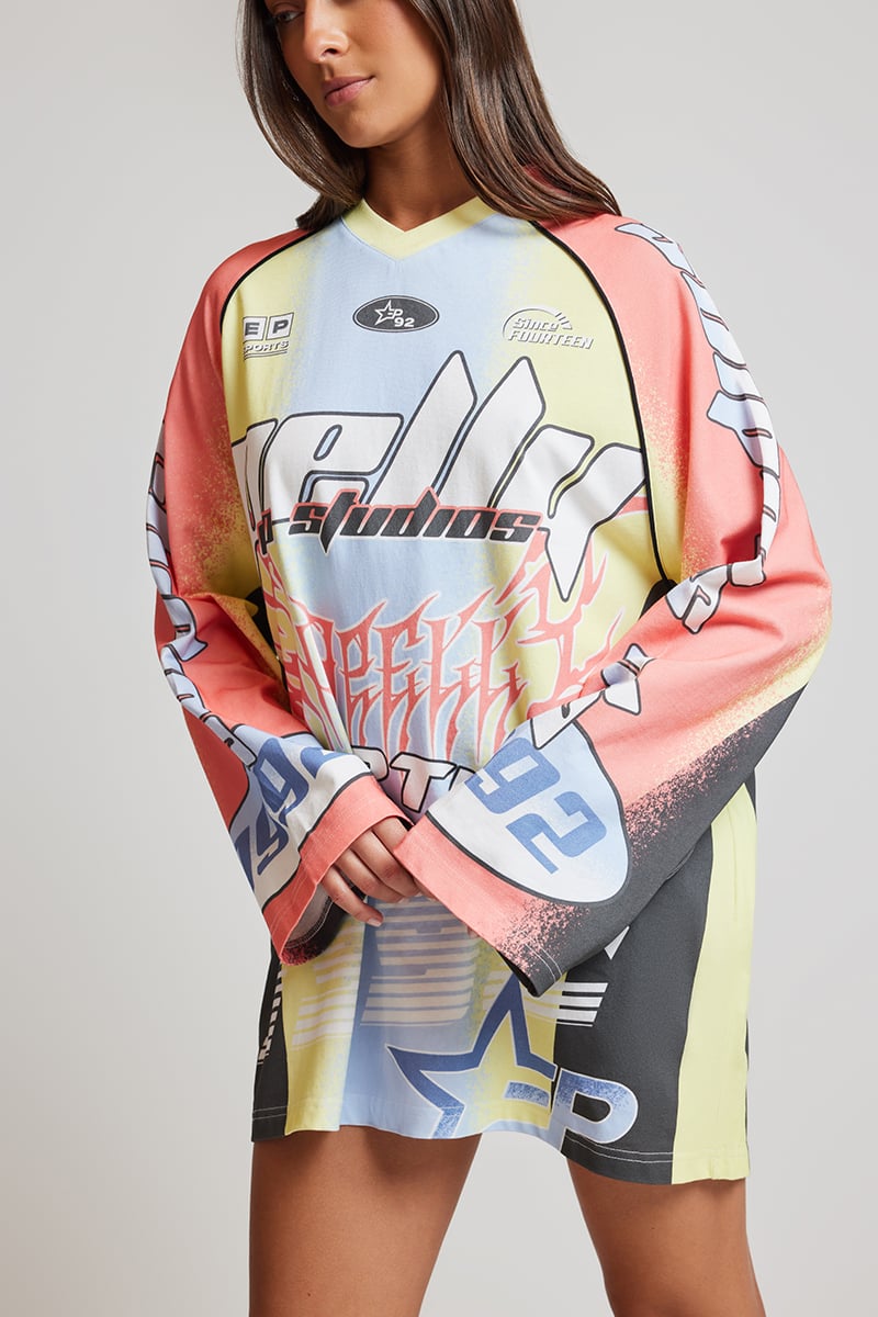 Ena Pelly EP x EP Rally Long Sleeve Tee Dress Multi | Stylerunner
