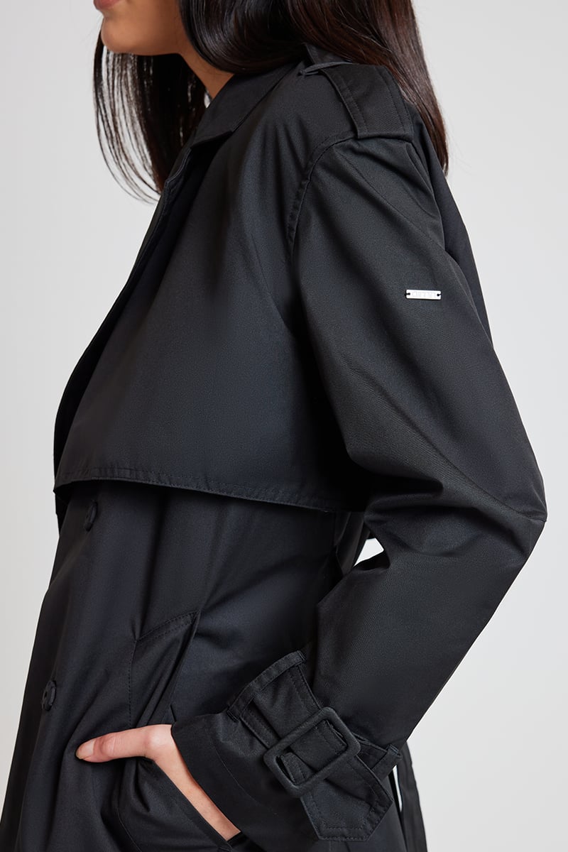 AIMN Recycled Tech Trench Coat Black | Stylerunner