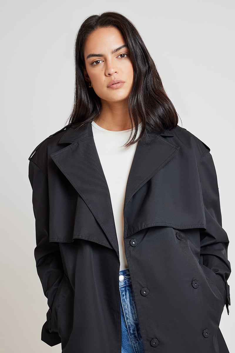 AIMN Recycled Tech Trench Coat Black | Stylerunner