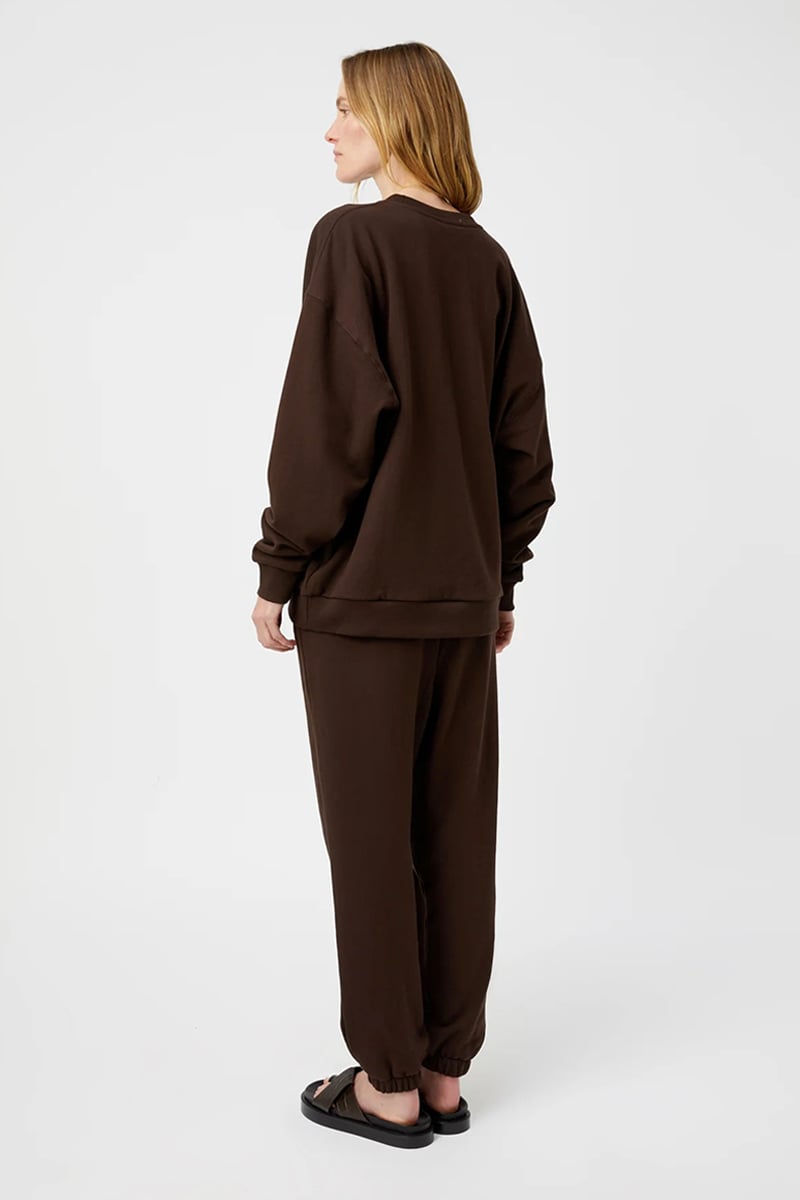 Camilla and Marc Tia Flocking Logo Crew Brown | Stylerunner