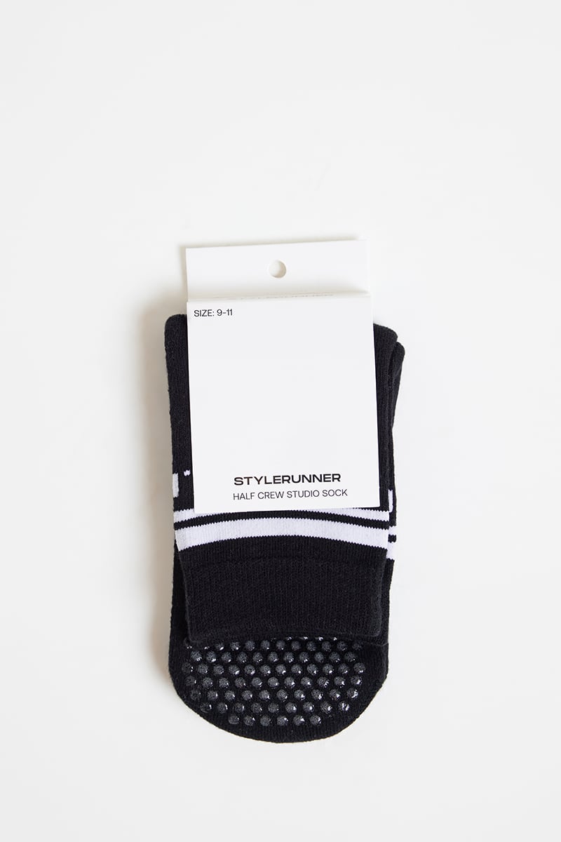 Stylerunner Half Crew Studio Sock Onyx/Bright White | Stylerunner