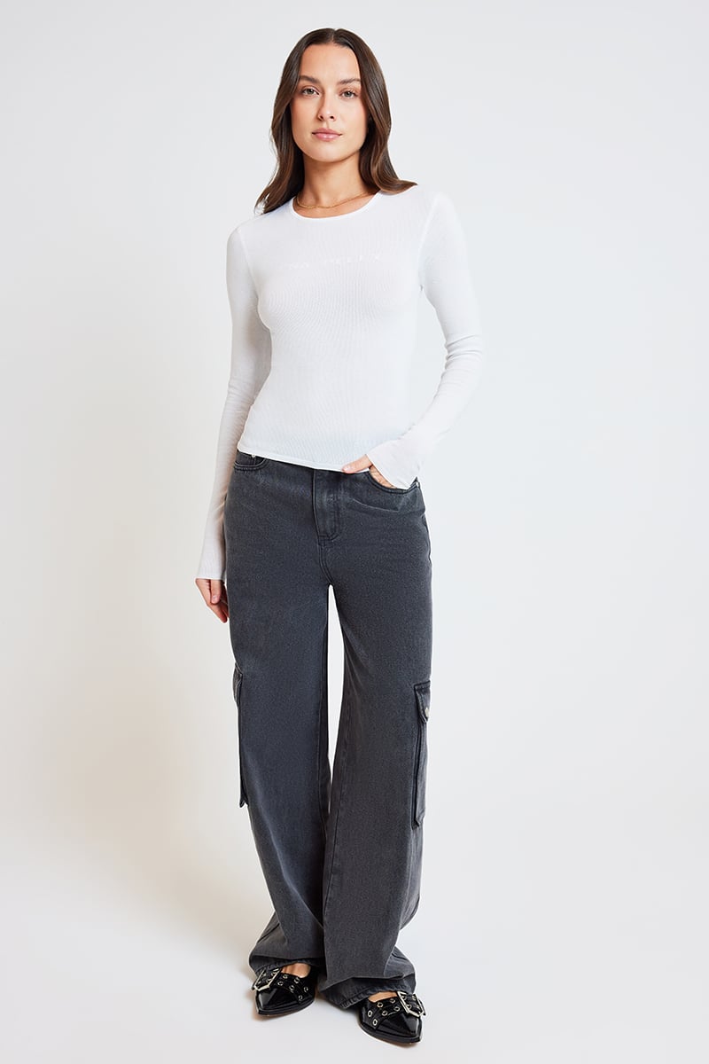 Ena Pelly Maeve Mesh Logo Top White | Stylerunner