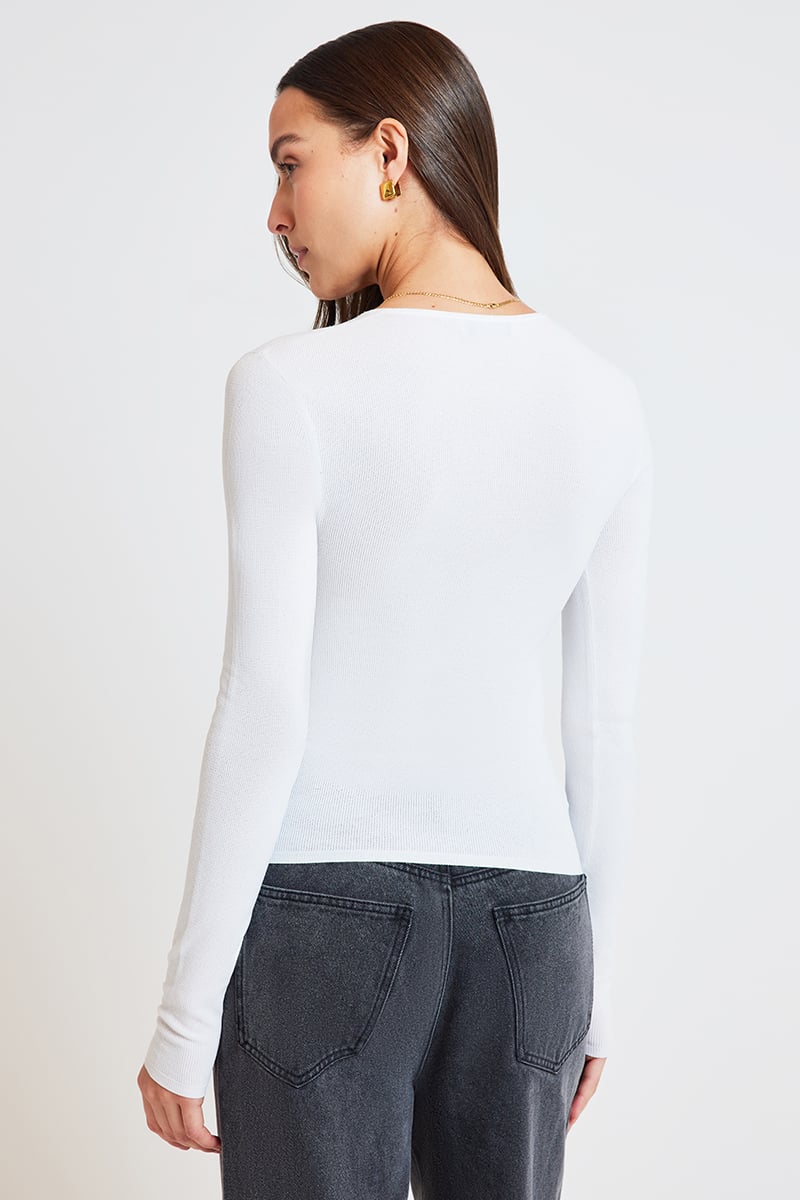 Ena Pelly Maeve Mesh Logo Top White | Stylerunner