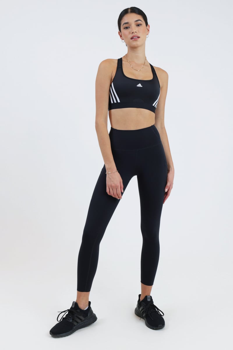 adidas PowerReact 3-stripes Bra Black/White | Stylerunner
