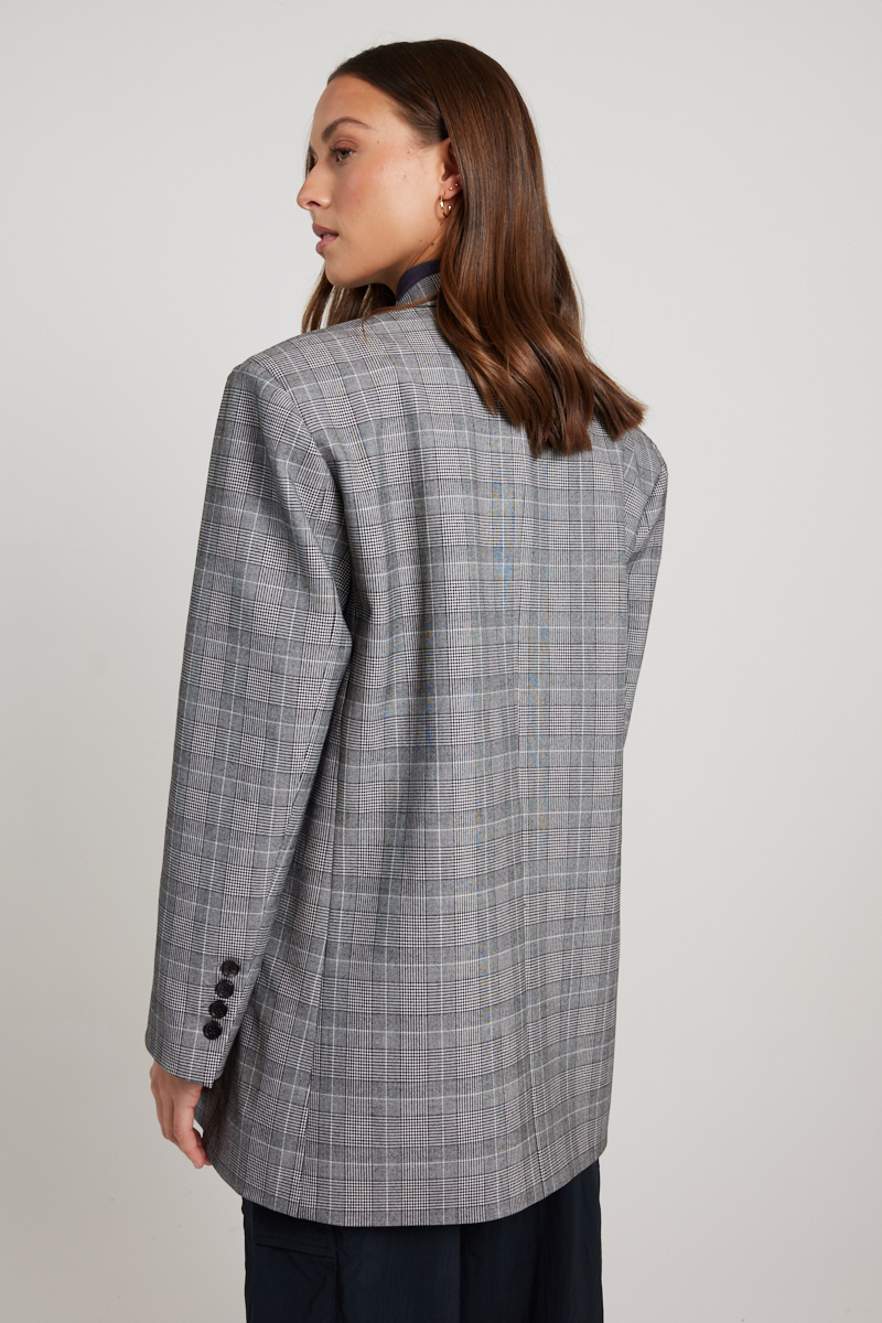 Stylerunner Oversized Studio Blazer Microcheck | Stylerunner