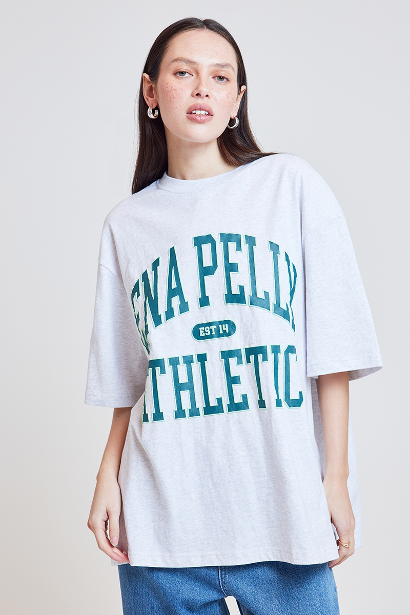 Ena Pelly Athletic Tee White Marle | Stylerunner