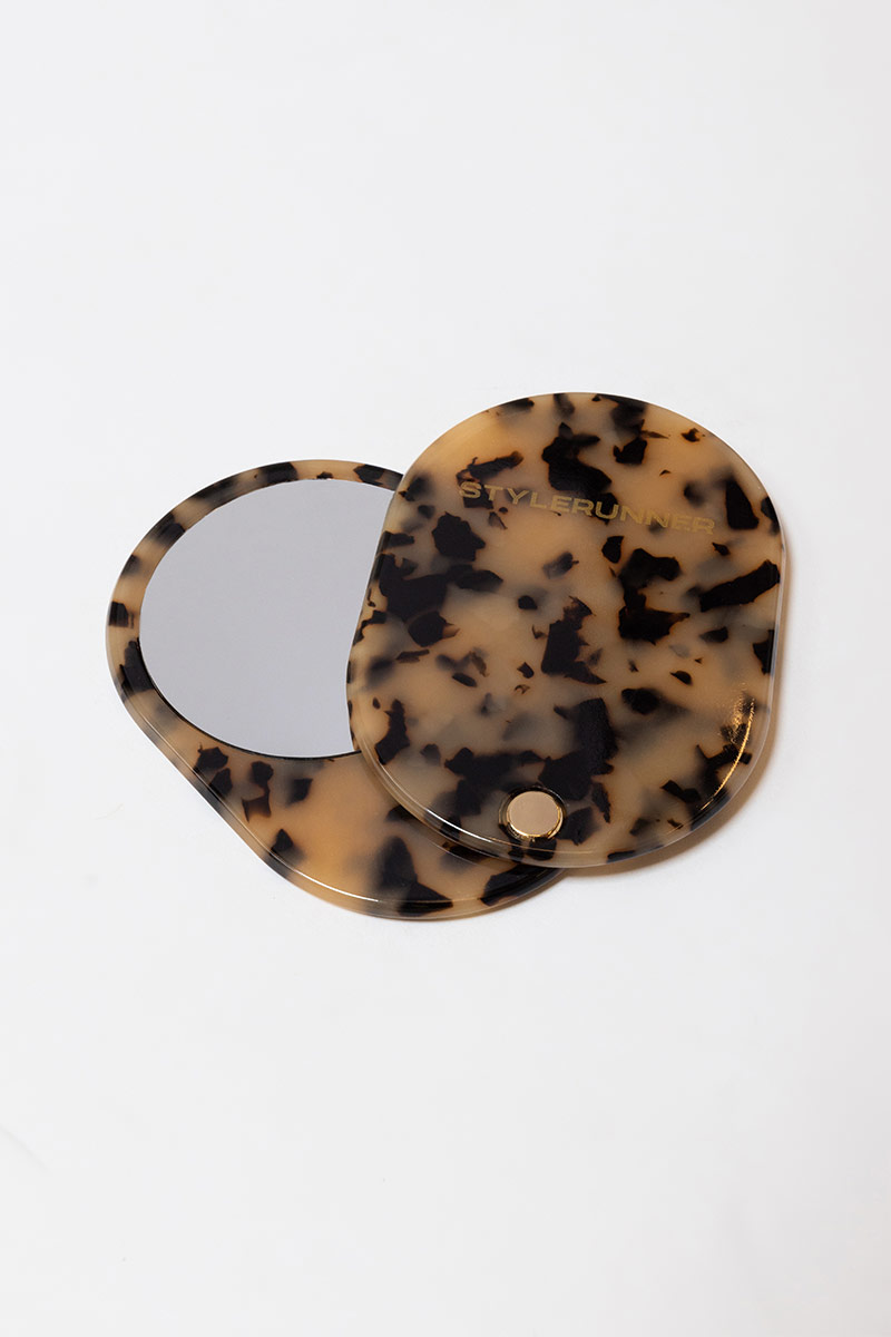 Stylerunner Resin Pocket Mirror & Comb Pack Mushroom Tortoise | Stylerunner