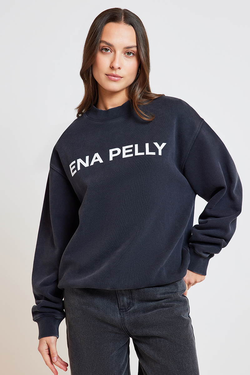 Ena Pelly Chloe Oversized Sweater Vintage Black | Stylerunner