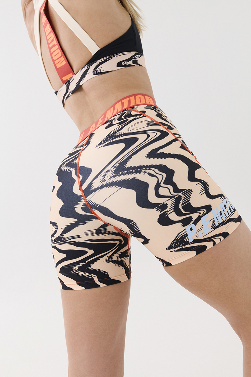 P E Nation New Wave Bike Short Liquify Print Stylerunner p-e-nation-new-wave-bike-short-liquify-print-stylerunner